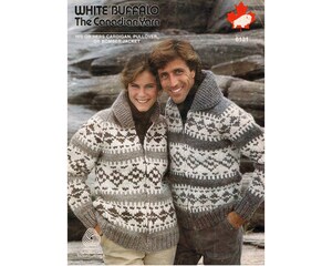 White Buffalo Pattern 6131 Cowichan Salish Sweater Knit Cardigan ...