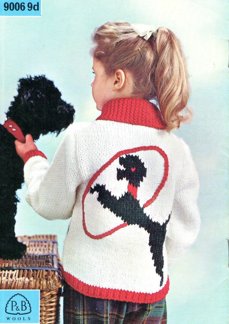 Childs Poodle Sweater Knitting Pattern Vintage PDF Digital | Etsy