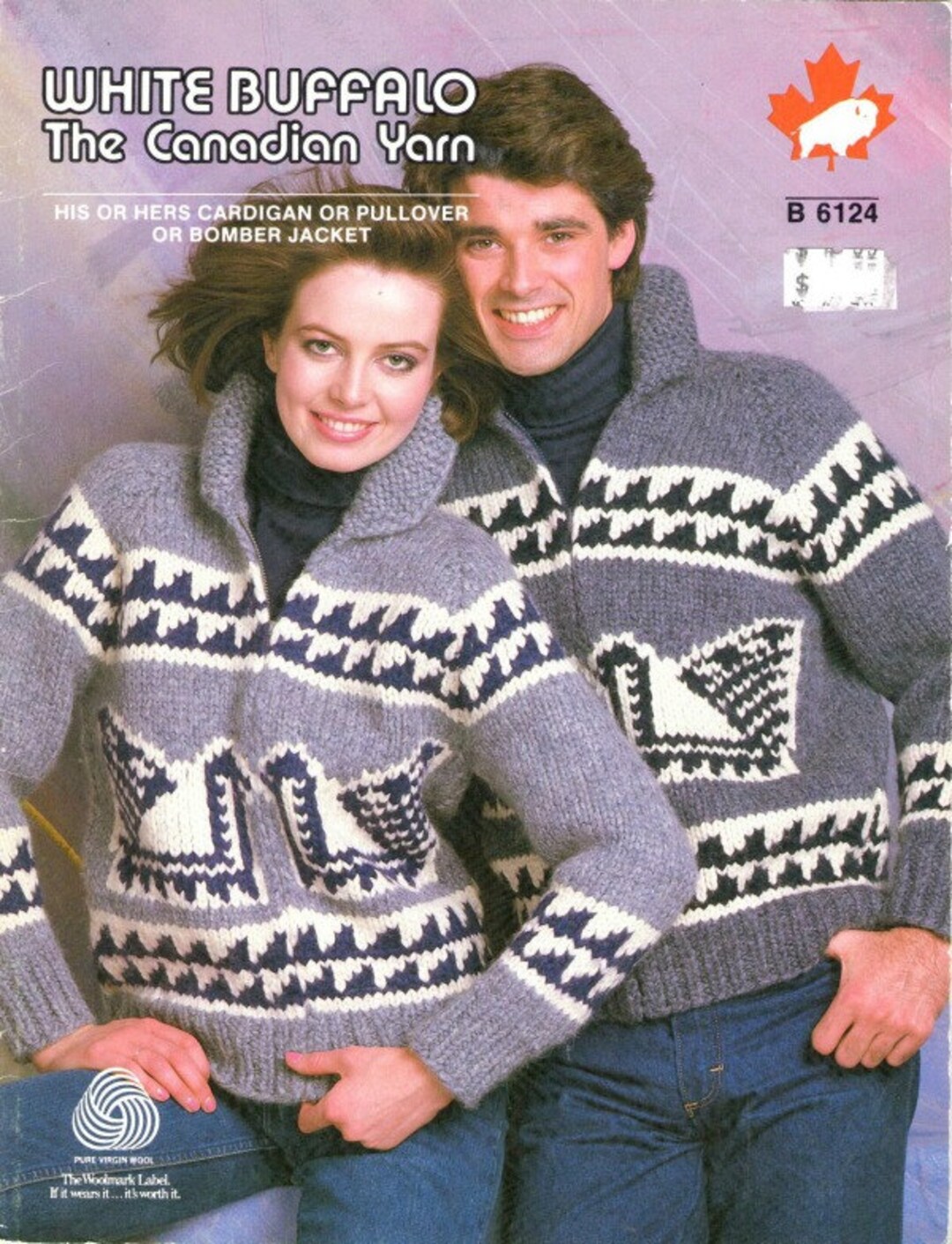Sweater Knitting Pattern White Buffalo Womens Cowichan - Etsy