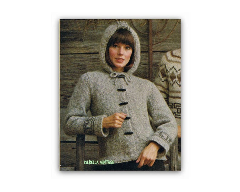 Hooded Bulky Knit Jacket Knitting Pattern Including Boot - Etsy