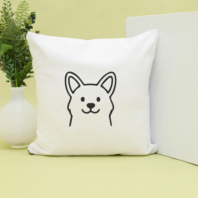 Corgi Dog Outline Embroidery Design, Puppy Pet Machine Embroidery File ...