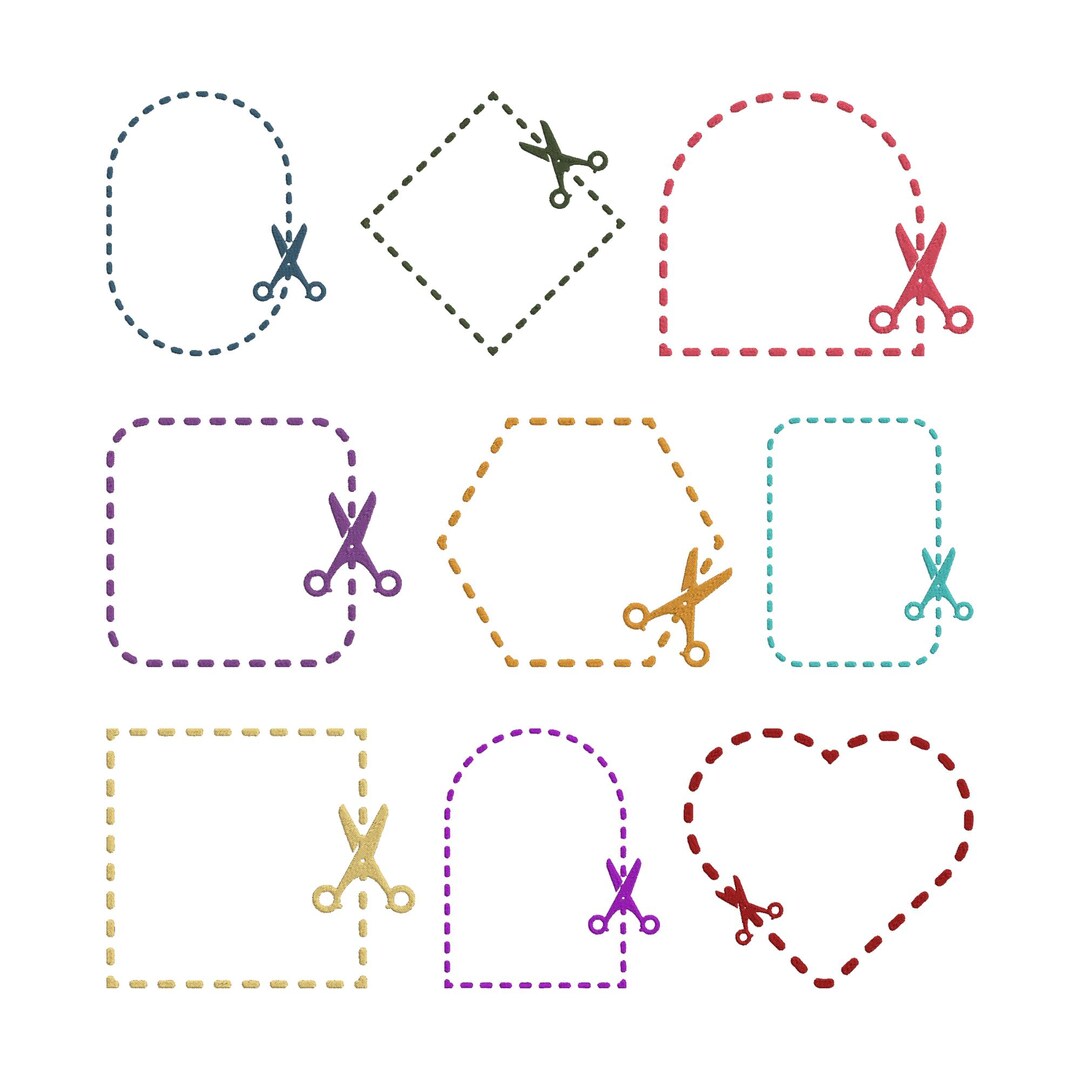 Applique Frame Embroidery Design, Scissor Stitch Border Machine ...