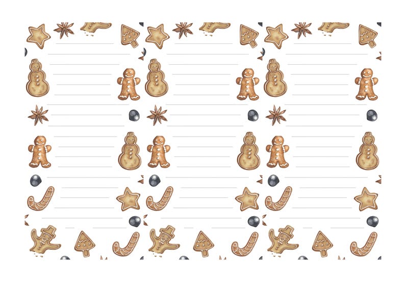 Gingerbread Printable Memo Pad (4x8 Inches) | Christmas, Notepad ...