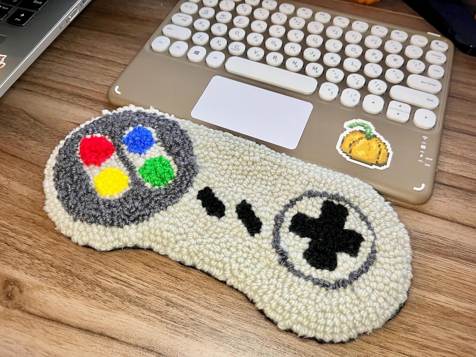 Retro Controller Keyboard Rug | Videogame Handmade Tufted Punch Needle ...