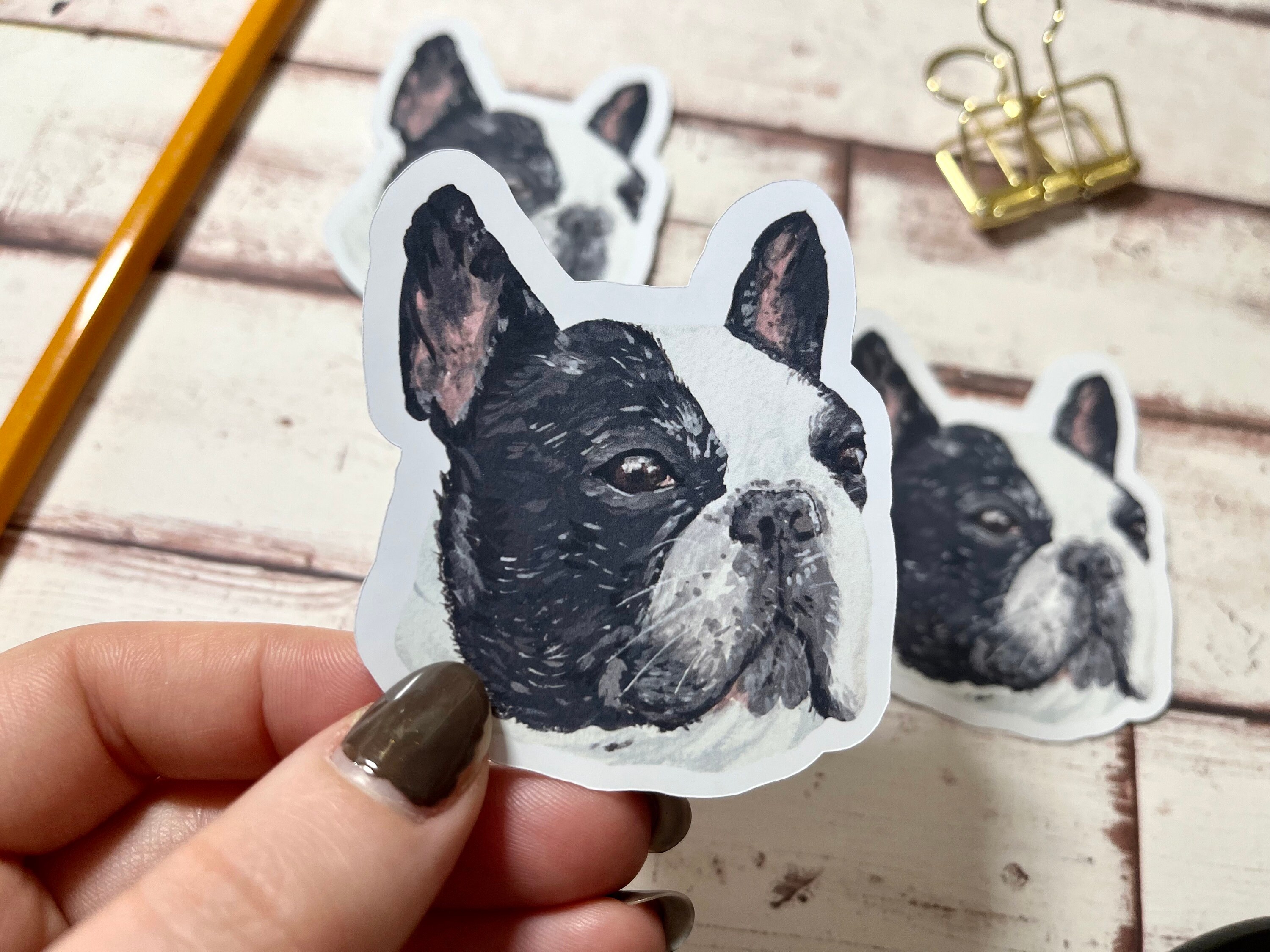 French Bulldog Die Cut Sticker | English Study, Journal, Laptop, Ipad ...