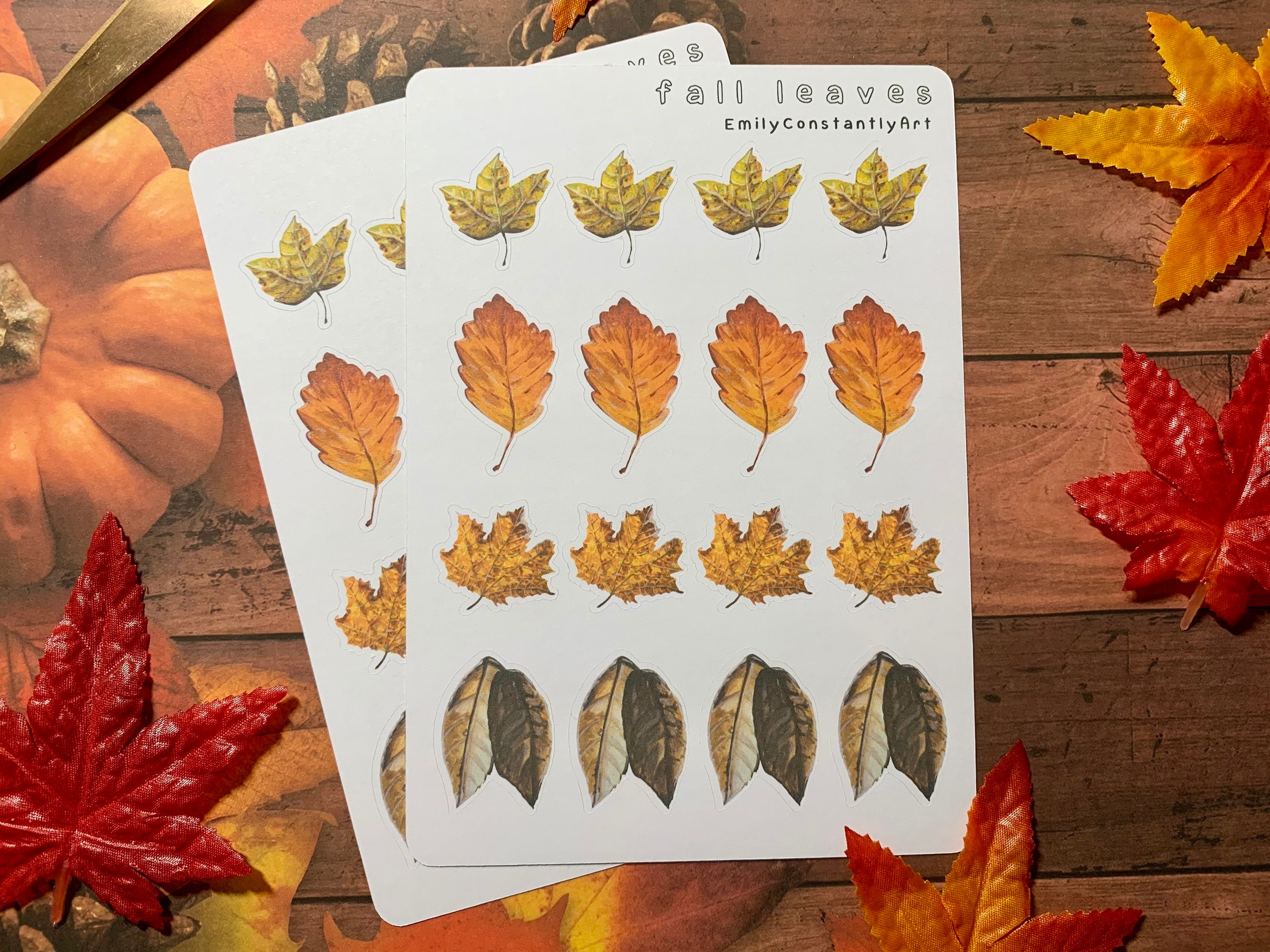 Autumn Leaves Sticker Sheet | English Study, Journal, Laptop, Ipad ...
