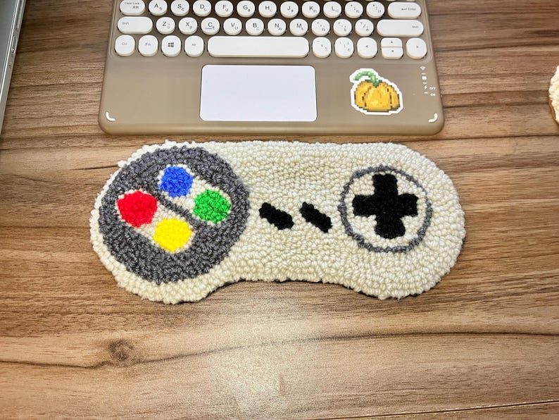 Retro Controller Keyboard Rug | Videogame Handmade Tufted Punch Needle ...