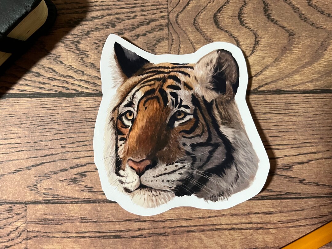 Tiger Die Cut Sticker | English Study, Journal, Laptop, Ipad, Bottle ...