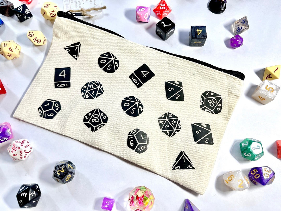 Black TTRPG Dice Zipper Pouch | Dungeons and Dragons, Pencil, Pen, Case ...