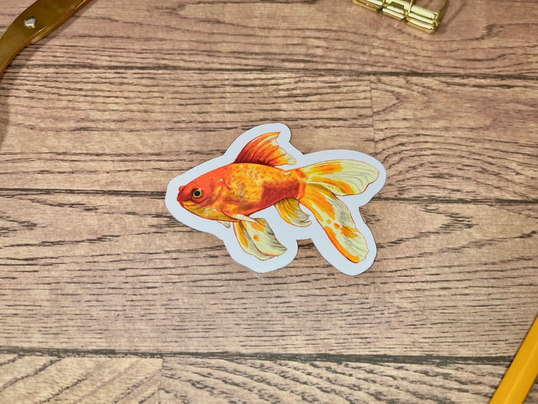 Goldfish Die Cut Sticker | English Study, Journal, Laptop, Ipad, Bottle ...