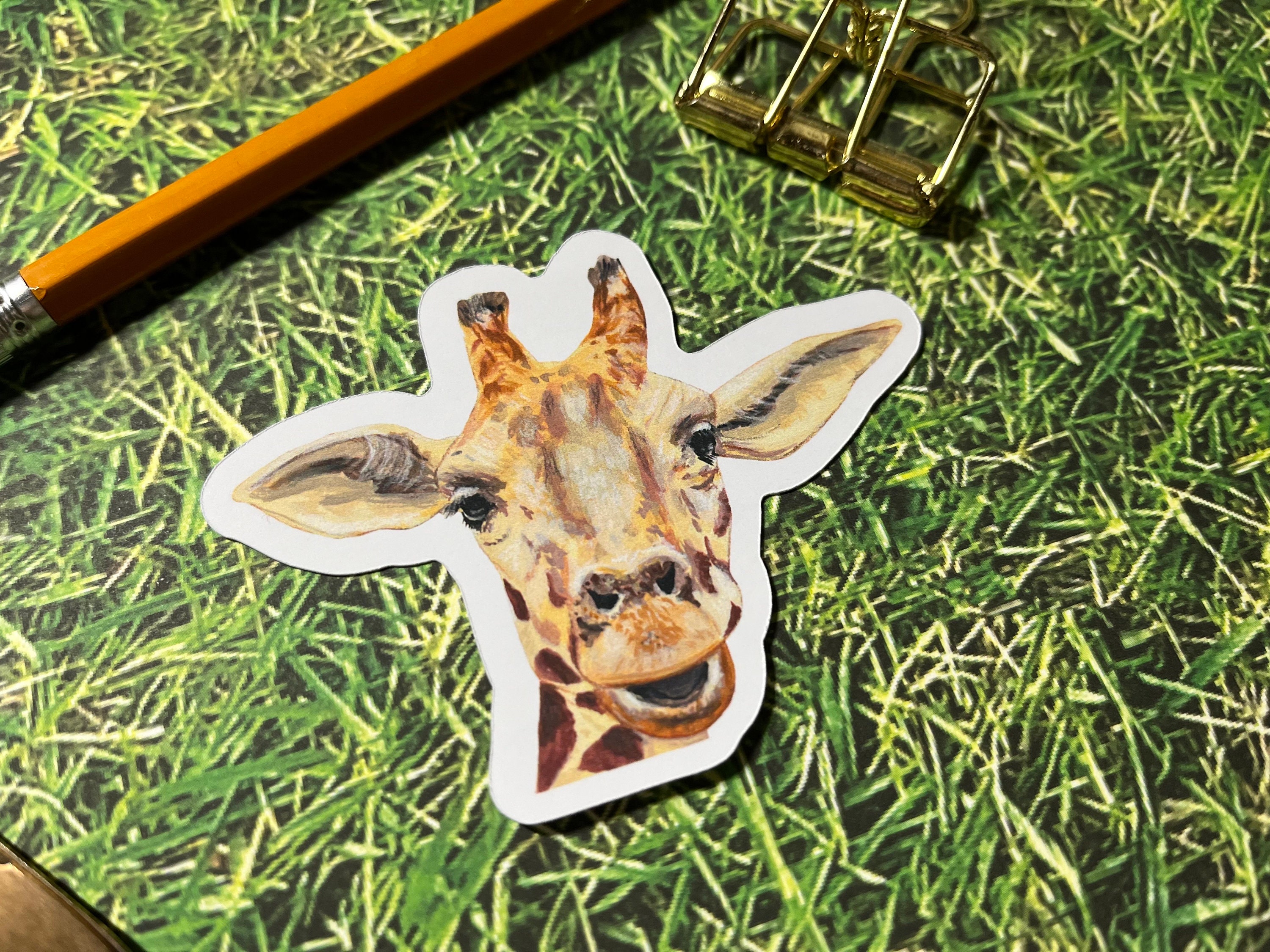 Giraffe Die Cut Sticker English Study, Journal, Laptop, Ipad, Bottle ...