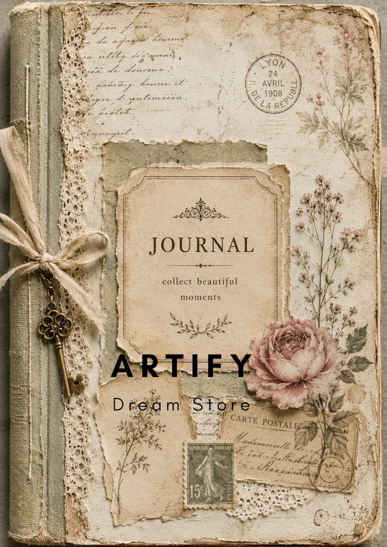 Shabby Chic Ephemera Pack, Vintage Junk Journal Pages, Antique ...