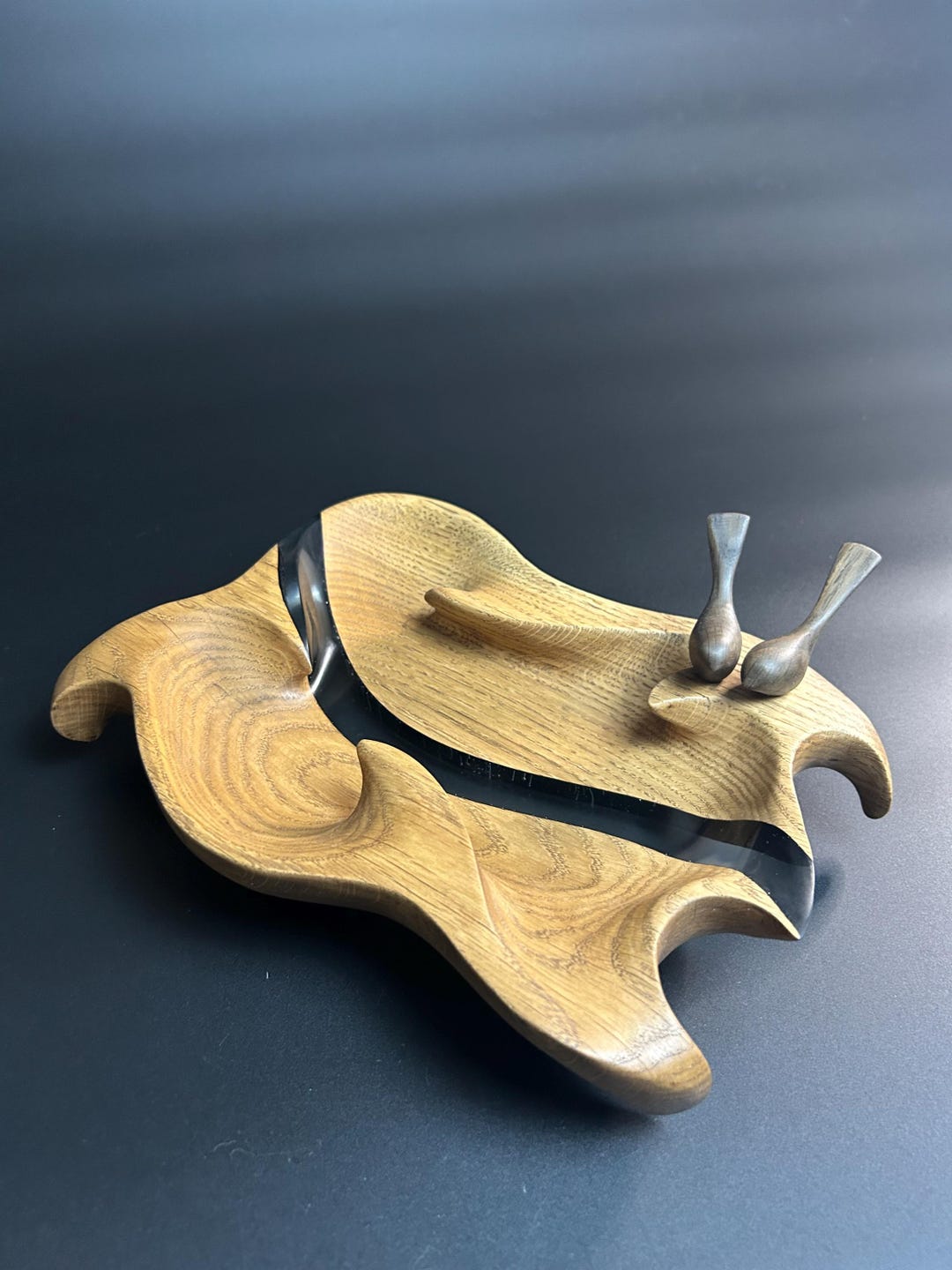 Handmade Oak Wood Tray With Bird – Sculptural Home Decor - Etsy