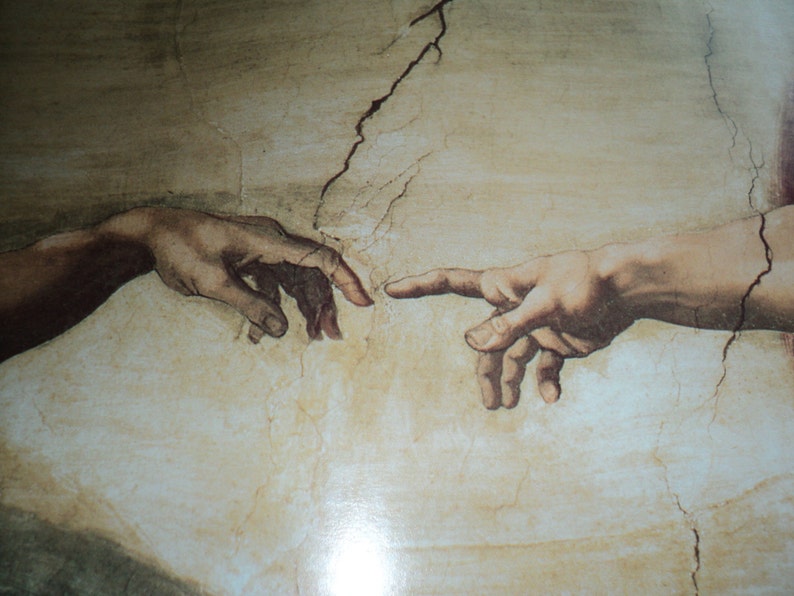 AND THEN HE Touched Me Michelangelo's Lithographic Print - Etsy