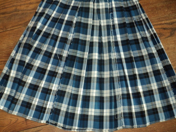 Vintage Plaid School Uniform, A Blue, White and Black… - Gem