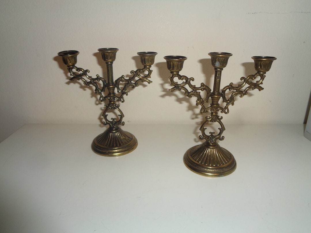Vintage Pair of Mini Candelabras in Near Mint Condition in the Original ...