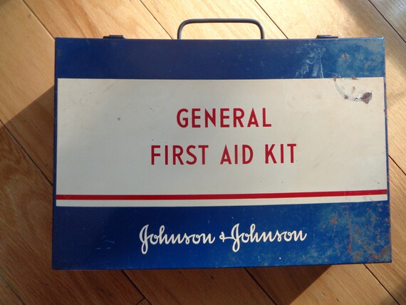 Vintage Johnson & Johnson General First Aid Kit in a Blue - Etsy