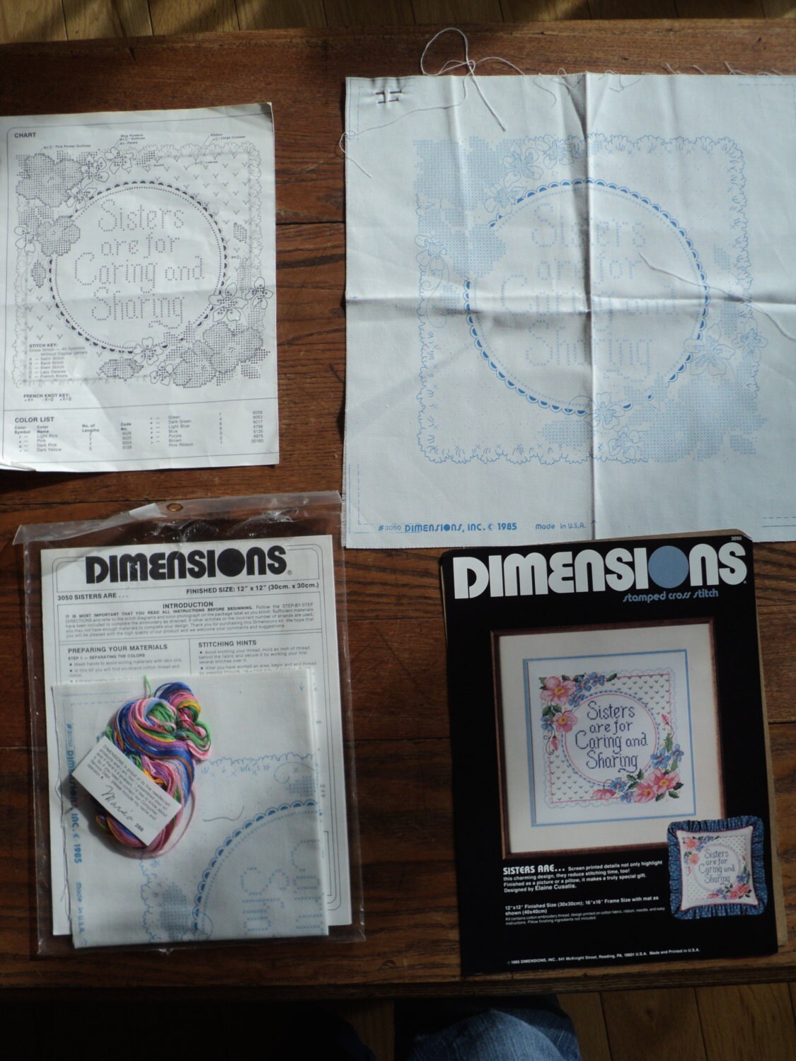 2 Vintage Embroidery Sampler Kits With Printed Stamped Message - Etsy ...