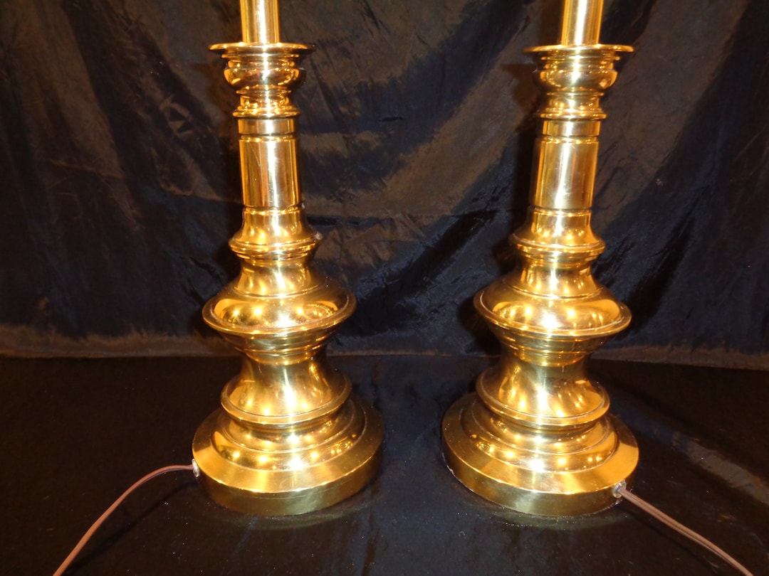MATCHING PAIR of STIFFEL Brand Brass Lamps in Good Working Condition ...
