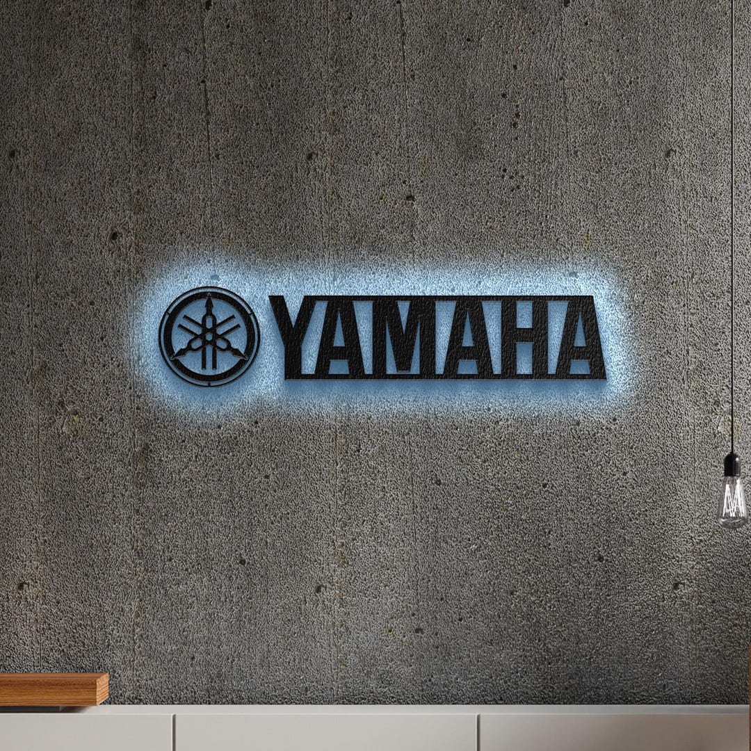 Yamaha Metal Logo Art, Dynamic Backlit Decor, RGB LED Garage Sign ...