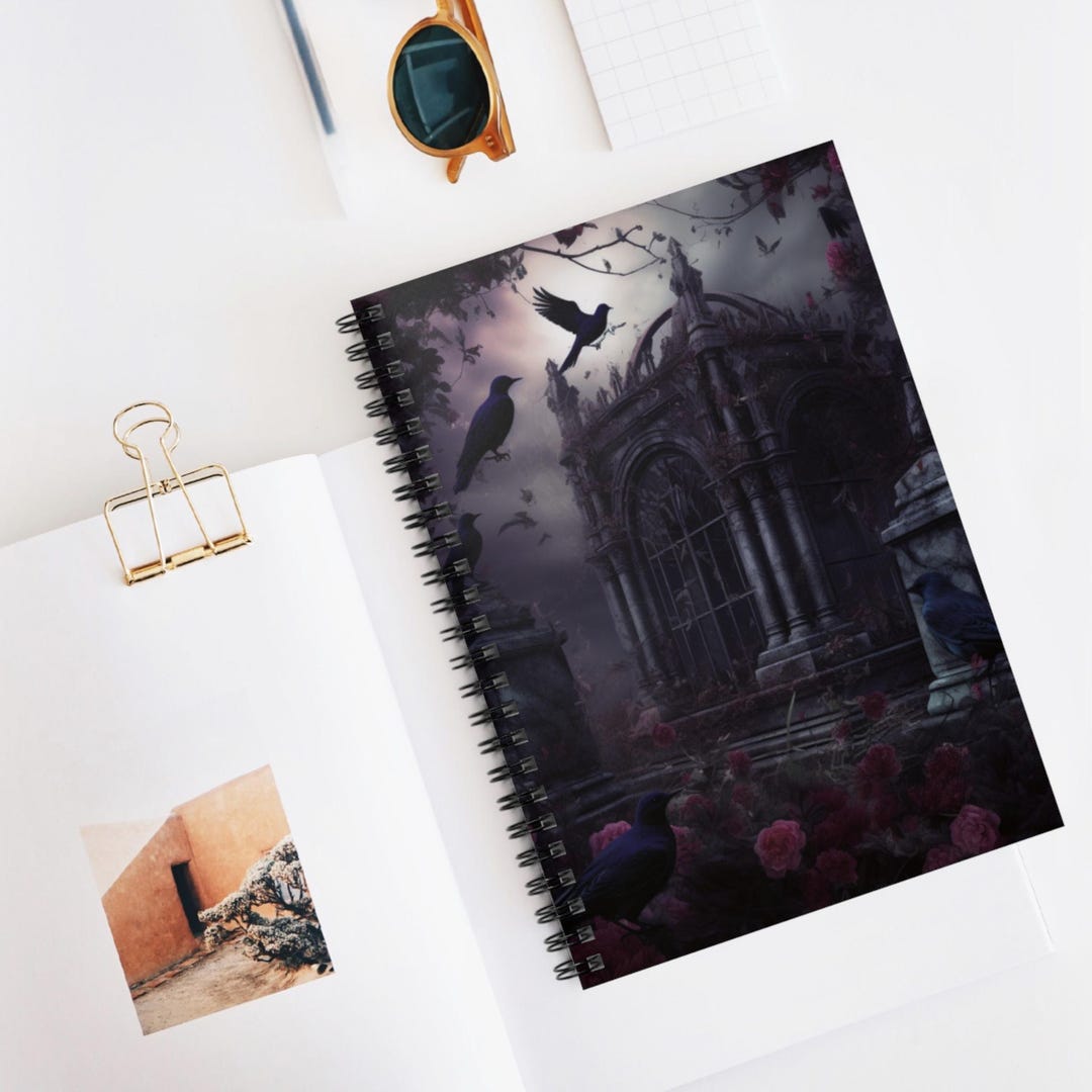 Raven Thorn Gothic Spiral Notebook, Ruled Line Journal, Artistic ...