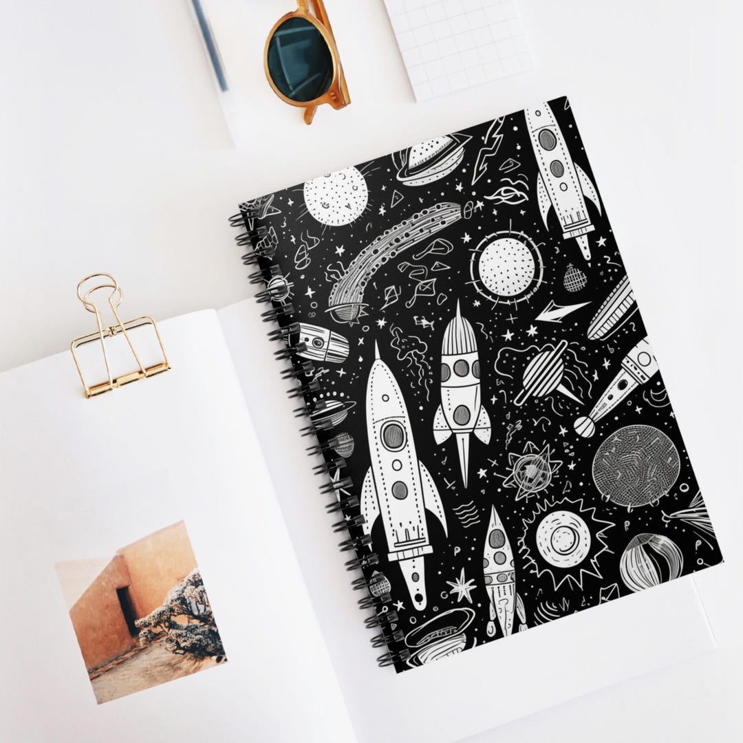 Doodleverse Explorer Map Spiral Notebook, Ruled Line Journal, Artistic ...