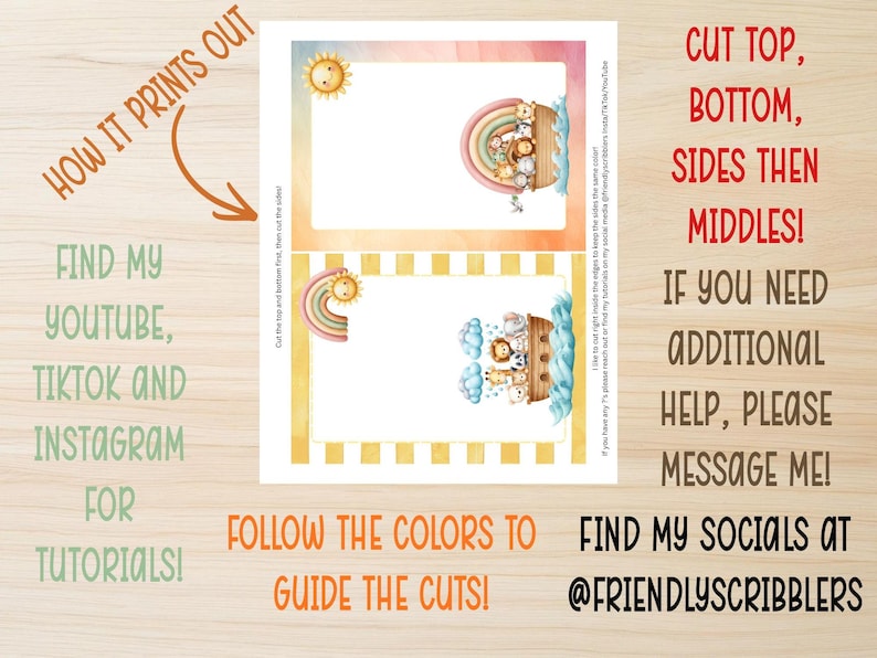 Noah's Ark Printable Notepad | Noah's Ark Stationery | Ark Printable ...