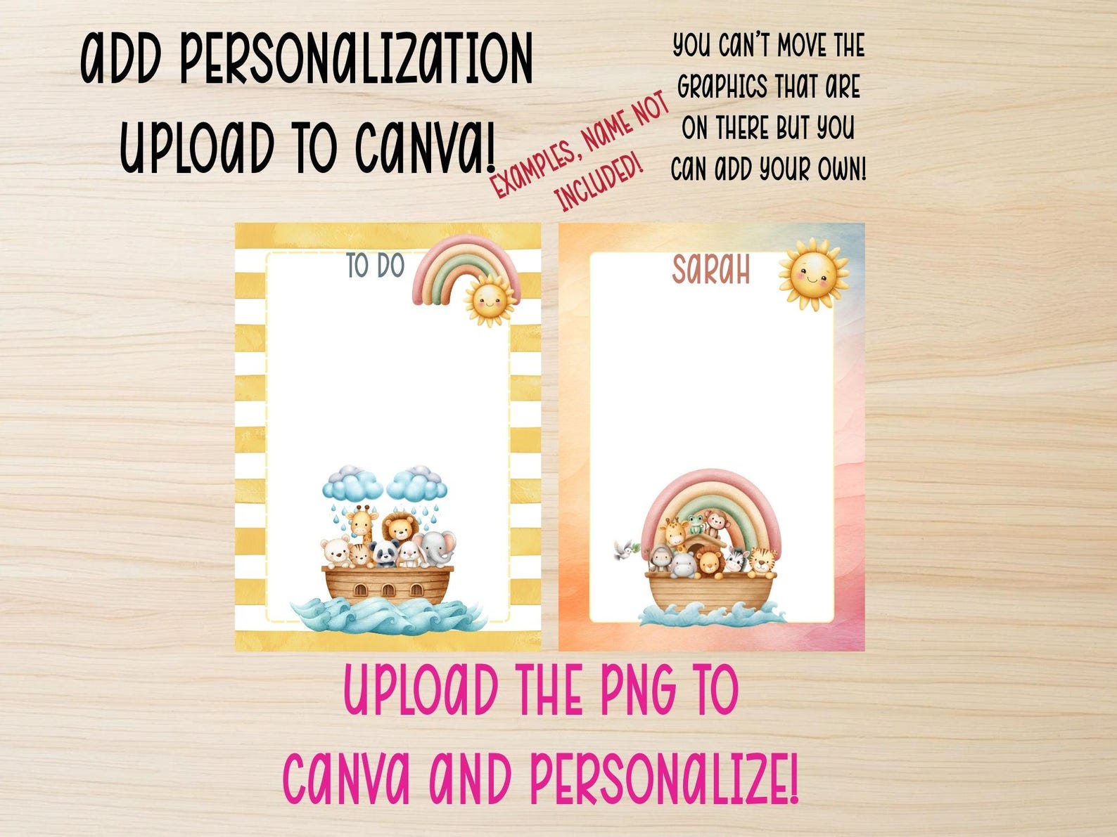 Noah's Ark Printable Notepad | Noah's Ark Stationery | Ark Printable ...