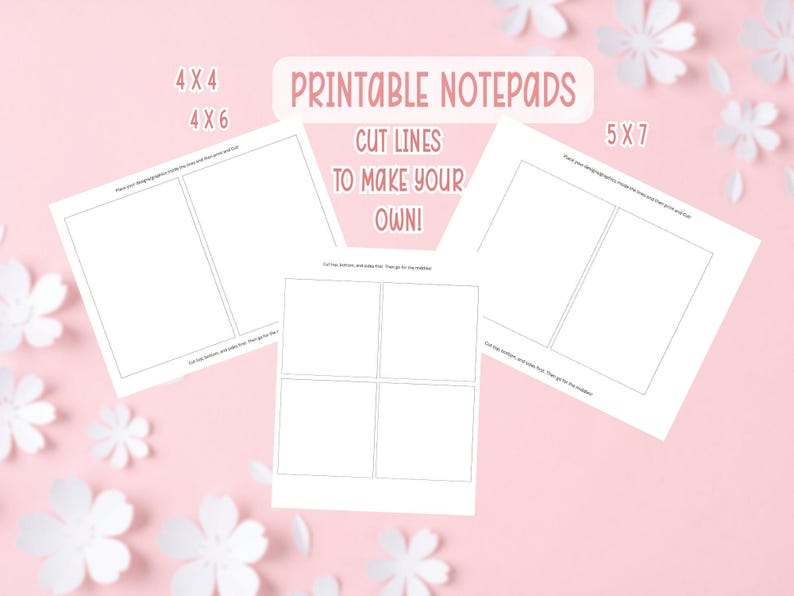 Canva Cut Lines Notepad Printable | Canva Template Notepads | Printable ...