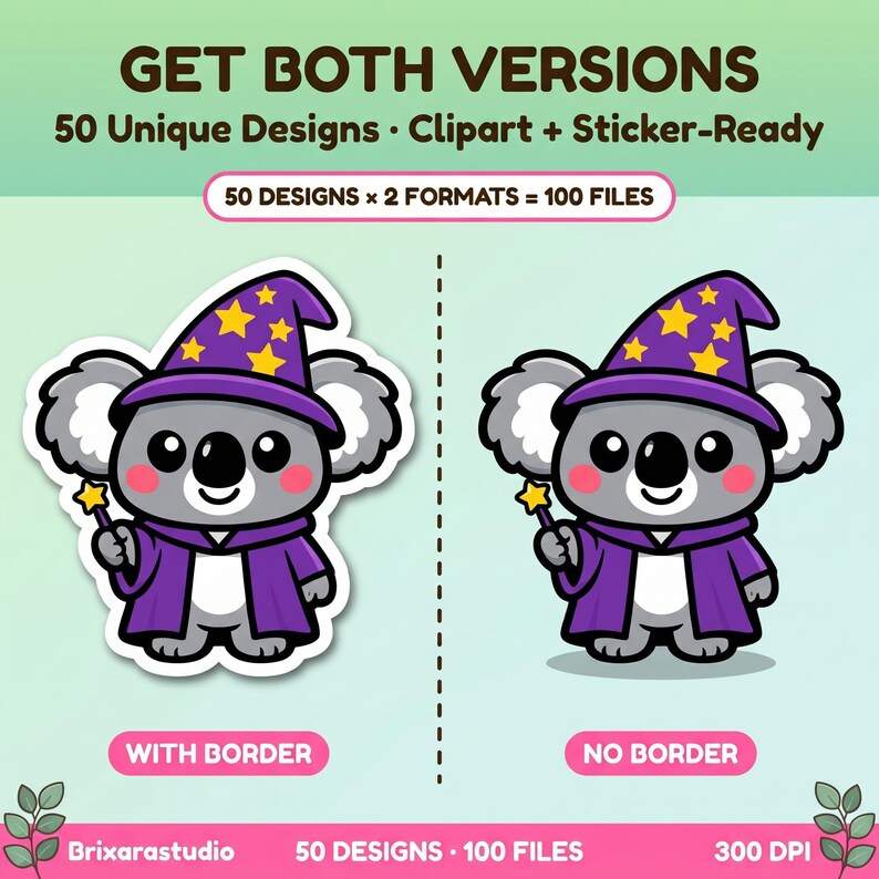 Buy Kawaii Koala Clipart Bundle, 50 Pop-art Australian Animal Stickers ...