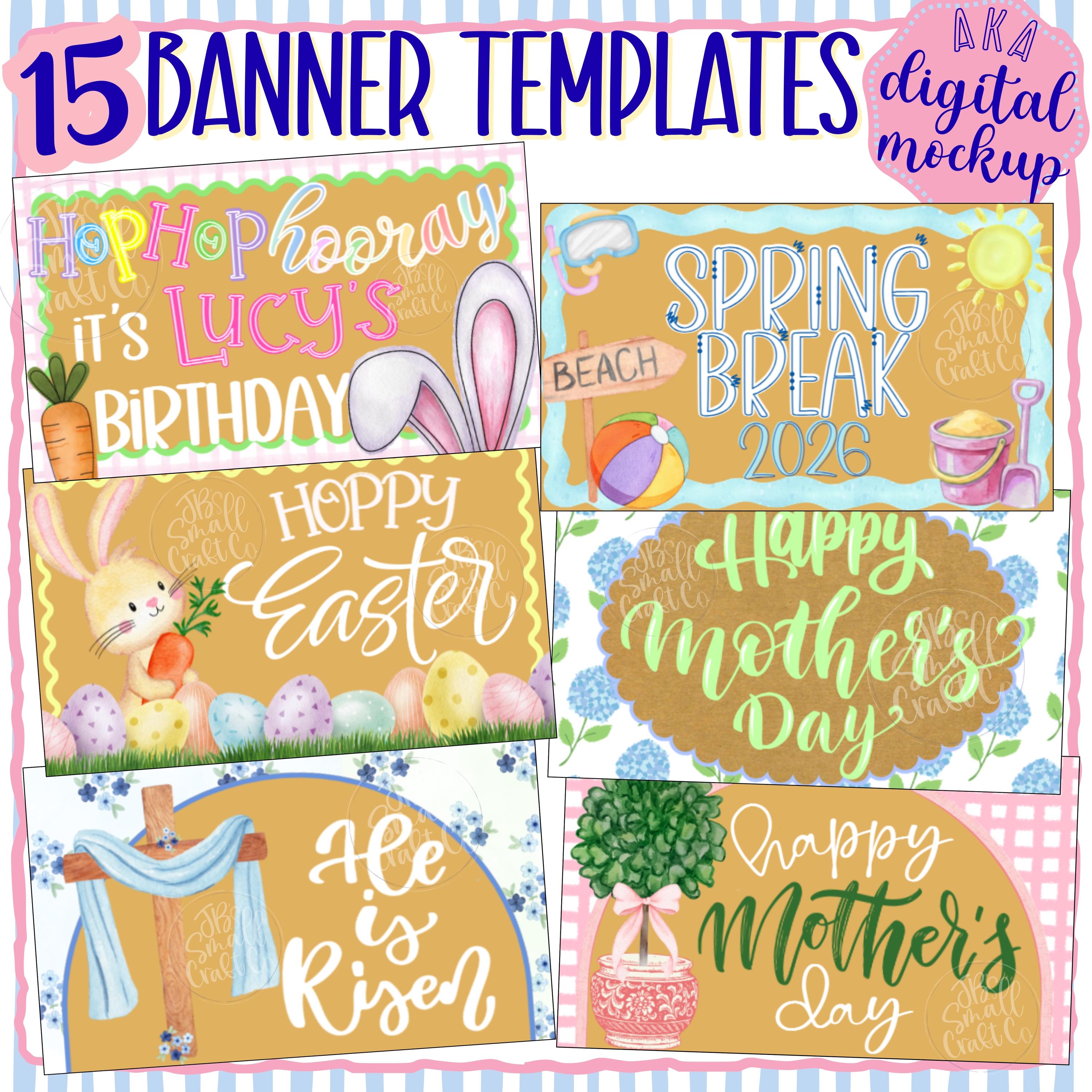 15 Editable Banner Templates - SPRING +SUMMER - Banner Mockups for ...