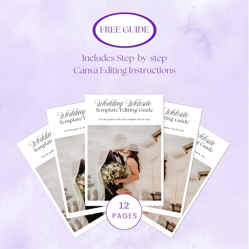 Elegant Wedding Website Template, Modern RSVP, Editable Canva Design ...