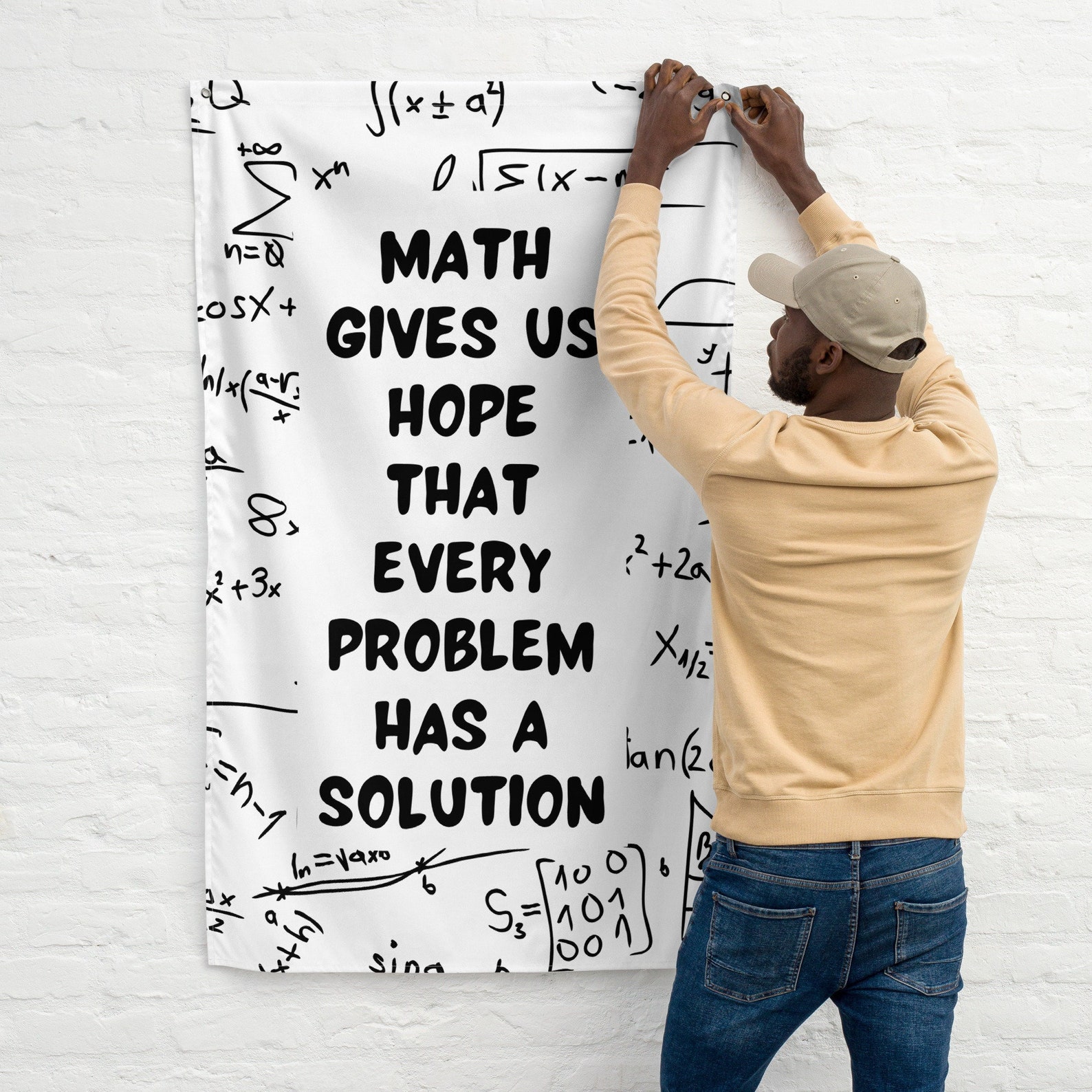 Math Every Problem Has a Solution Wall Flag - Gift for Math Professor ...