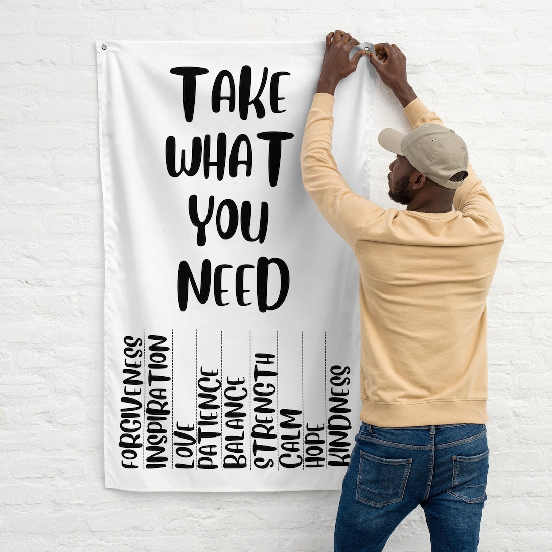 Take What You Need Wall Flag - Large Word Wall Hanging Tapestry ...