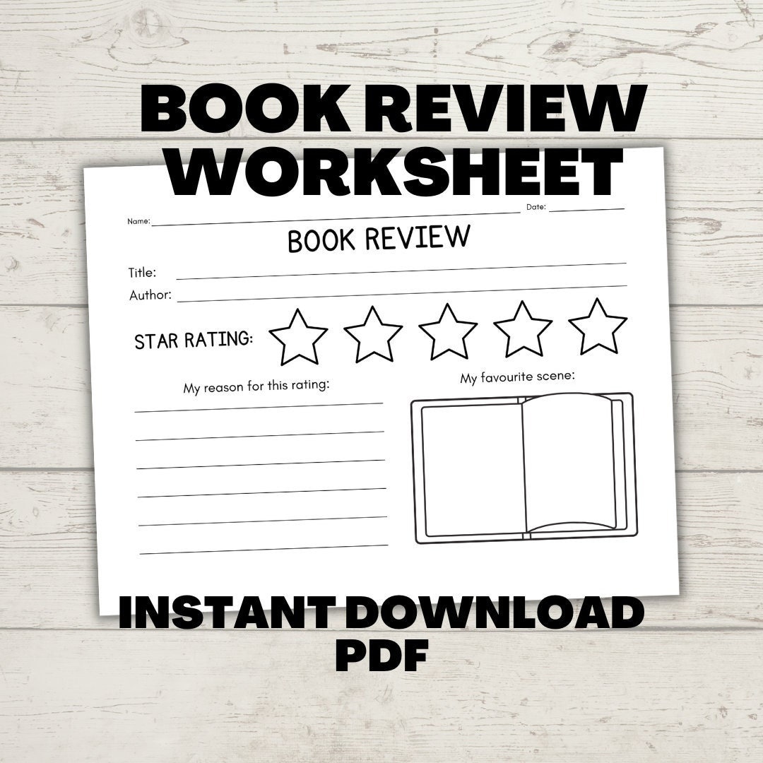 Book Review Worksheet - Book Report Instant Download PDF - Library ...