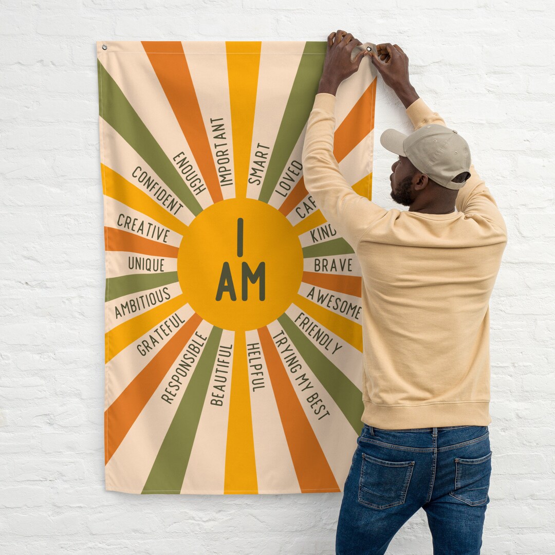 I Am - Positive Affirmation Flag - I Am Statements - Morning Mantra ...