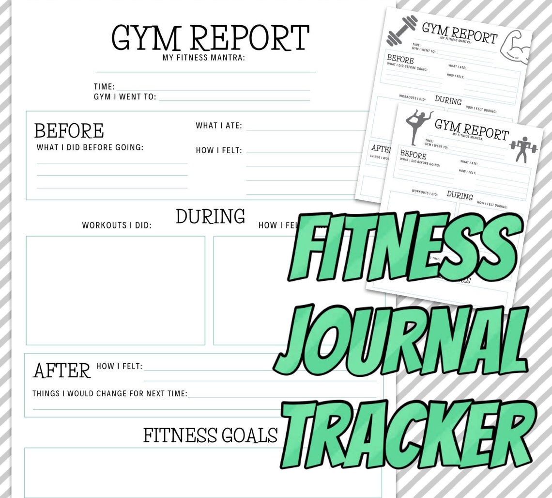 Fitness Tracker Gym Journal Pages Daily Gym Report Fitness - Etsy