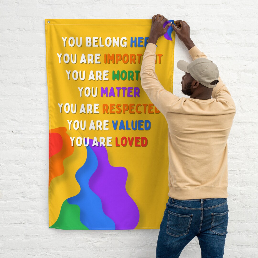 Affirmations Wall Flag - Indoor Fabric Wall Hanging - Positive ...