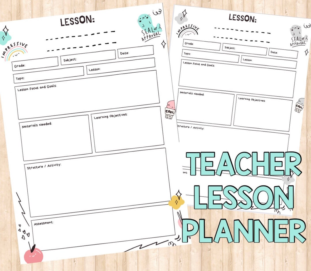 Teacher Lesson Planner Objective Planner Preschool Kindergarten Lesson ...