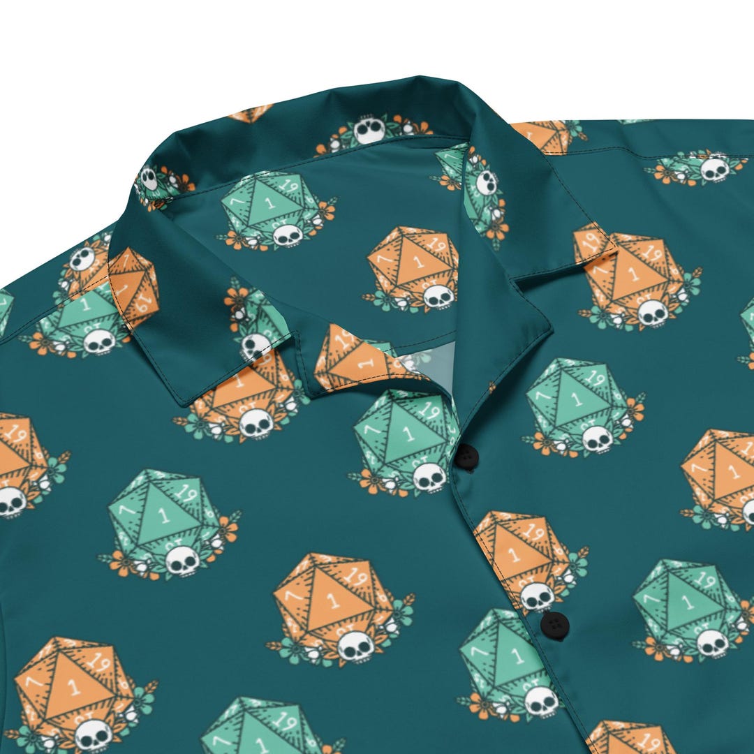 Unisex D&D Button up Shirt - Dungeons and Dragons Hawaiian Shirt - D20 ...