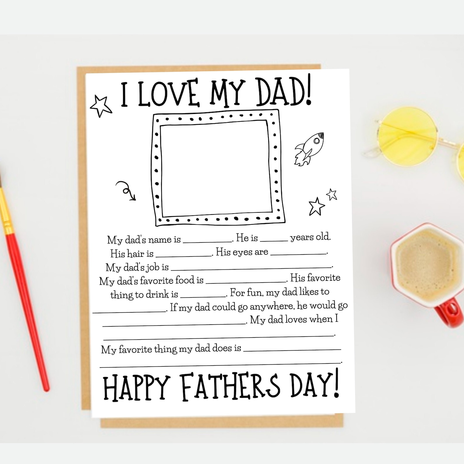Free Printable All About My Dad Worksheets