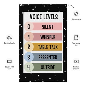 Voice Level Classroom Wall Flag - Student Expectation School Poster ...