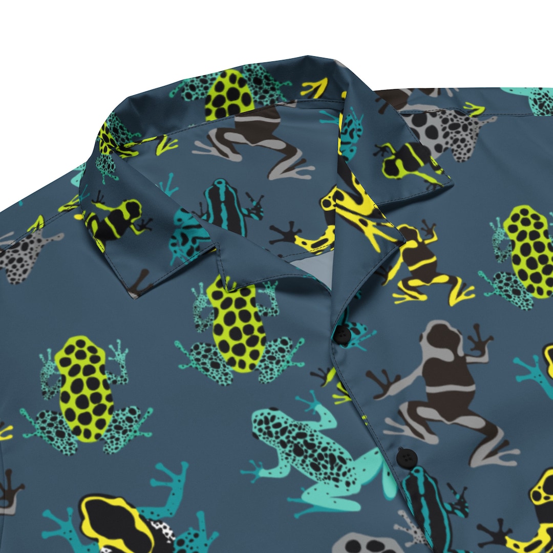 Frog Hawaiian Style Shirt - Poison Dart Frog Reptile Dress Shirt ...