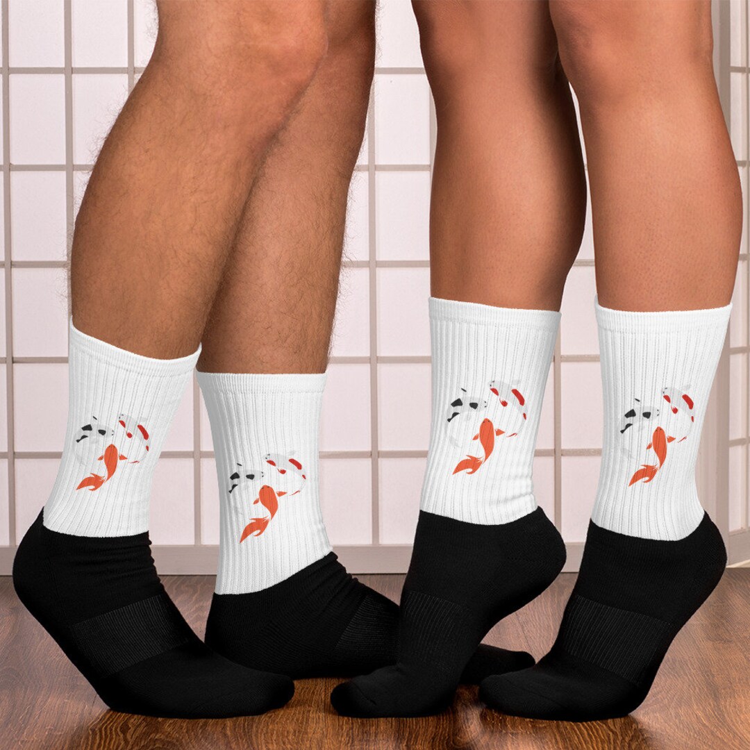 Koi Fish Novelty Socks - Japanese Koi Fish Unisex Tall Socks - Fish ...