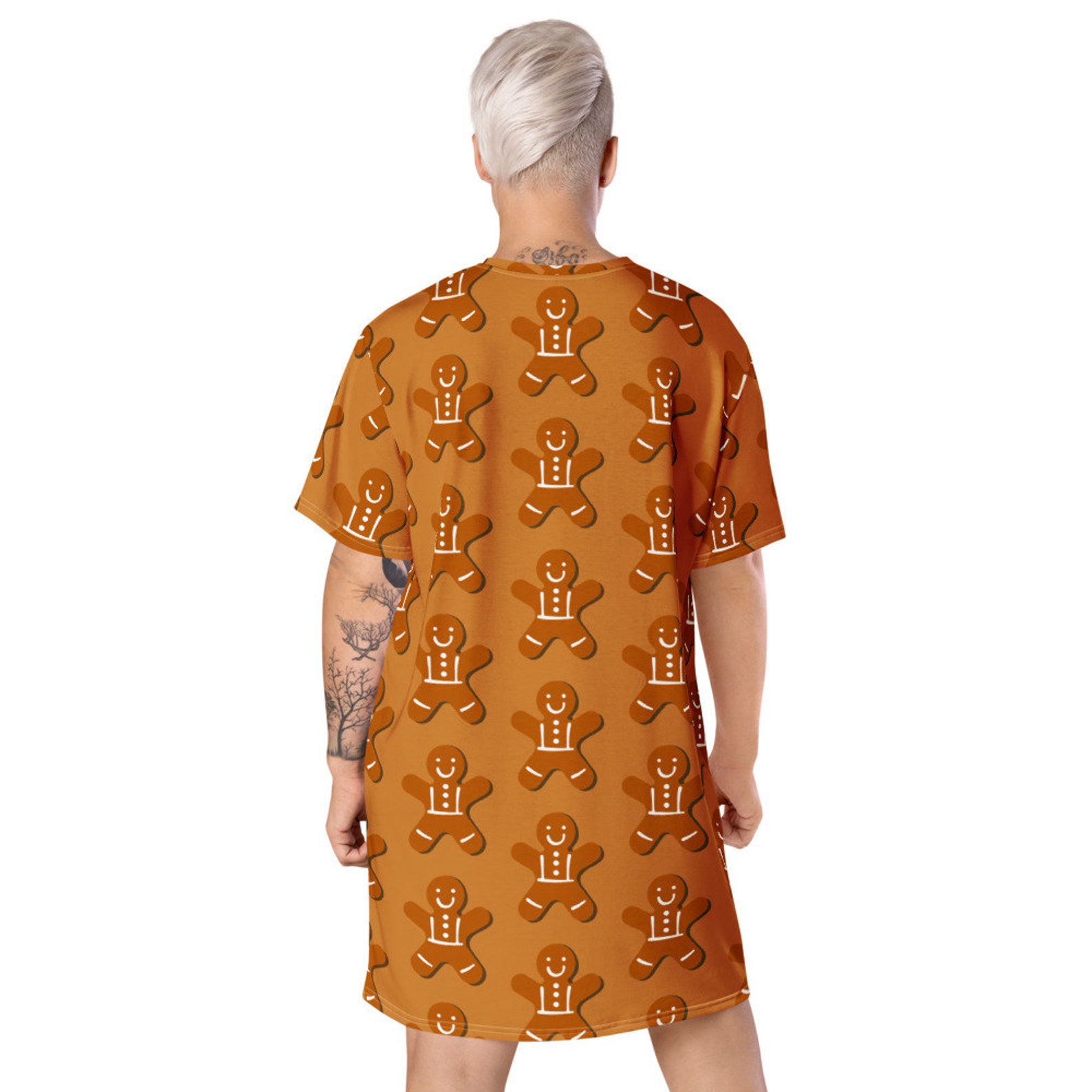 Gingerbread Man T-shirt Dress Holiday Shirt Dress Festive - Etsy