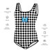 Checker Print Strawberry Teen Girls Swimsuit Modest Black & White ...