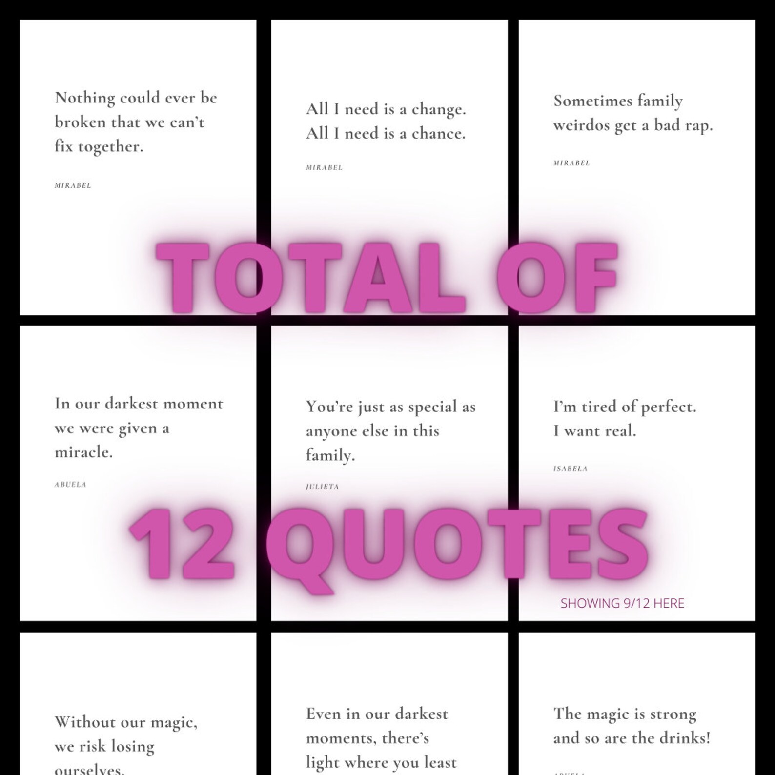 Encanto Quote Prints 12 Movie Quotes Download Mirabel - Etsy