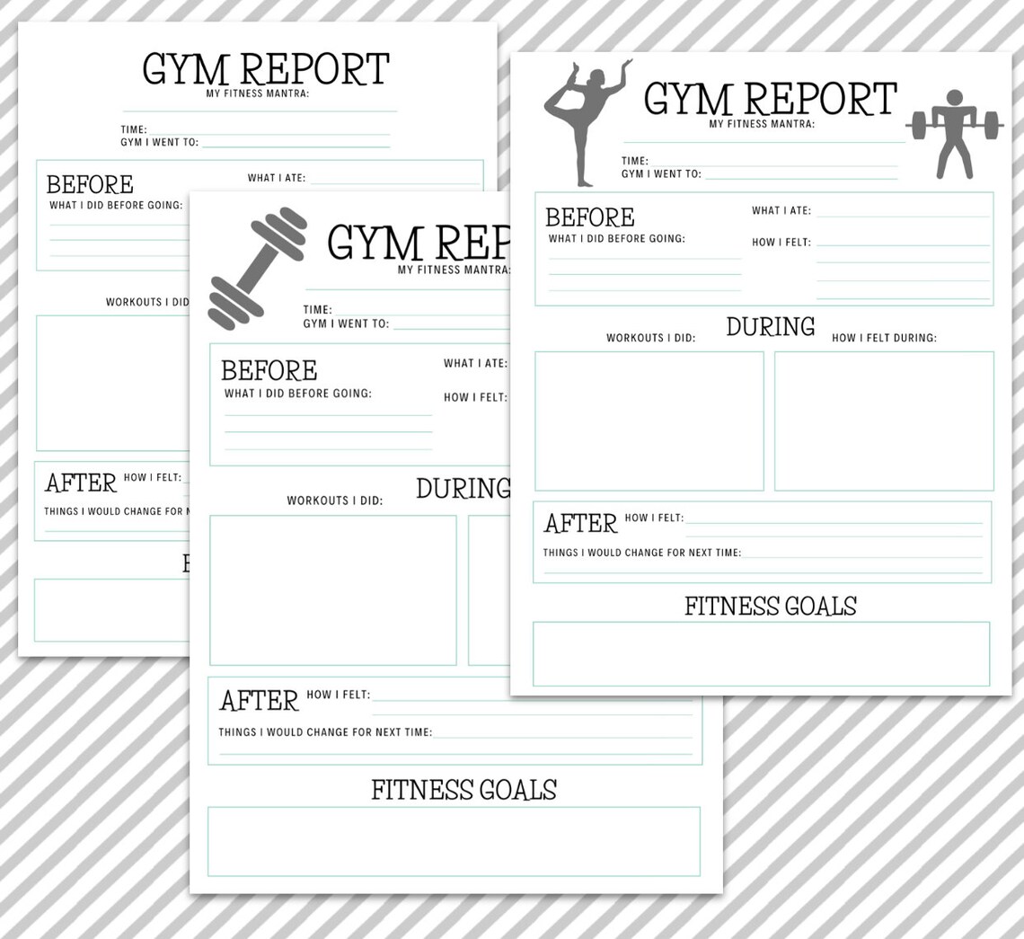 Fitness Tracker Gym Journal Pages Daily Gym Report Fitness - Etsy