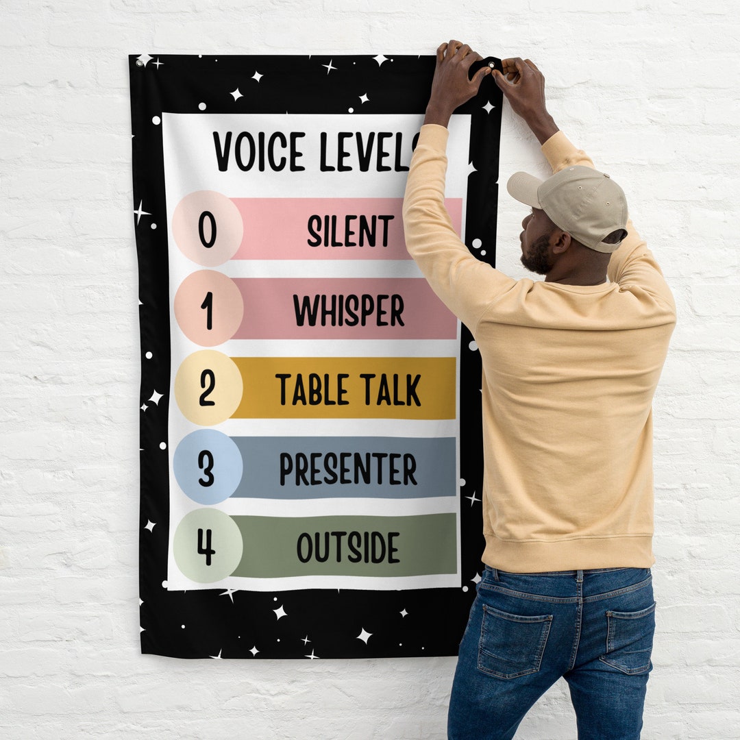 Voice Level Classroom Wall Flag - Student Expectation School Poster ...