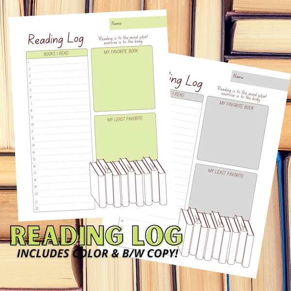 Reading Tracker and Reading Log for Kids Summer Reading Challenge Book ...